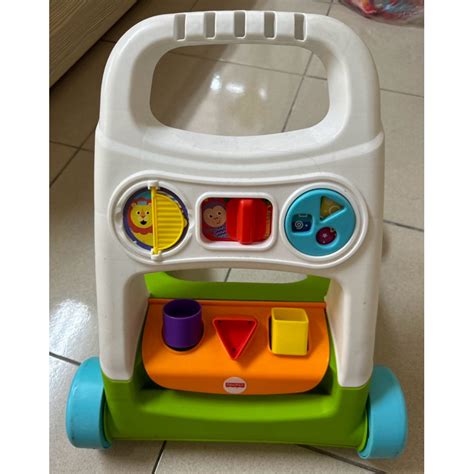 Fisher Price 費雪 費雪活動踏步車 學步車學行車推車 積木 認識形狀 二手 蝦皮購物