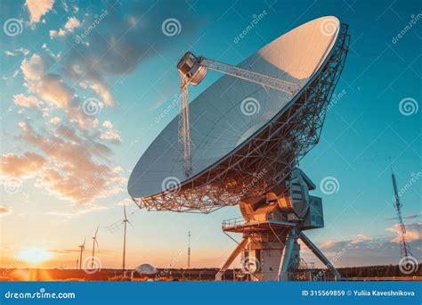 Large Radio Telescope Satellite Connection Tower Electronic Astronomy