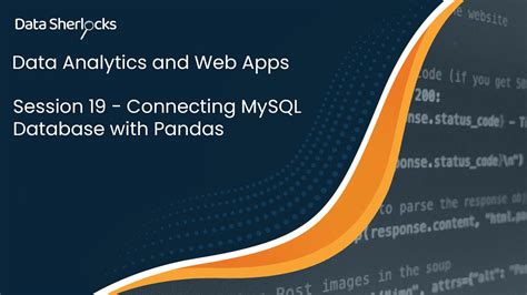Data Analytics And Web Apps 19 Connecting Mysql Database With