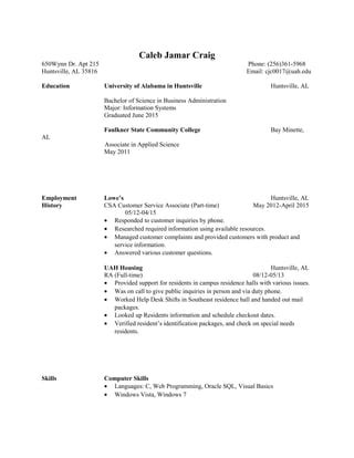 H RESUME PDF