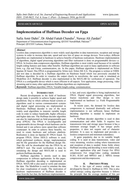 Applications Of Huffman Coding Dcdr Ppt