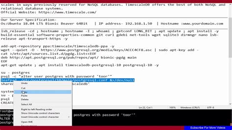 How To Install Timescaledb On Ubuntu 1804 With Postgresql Youtube