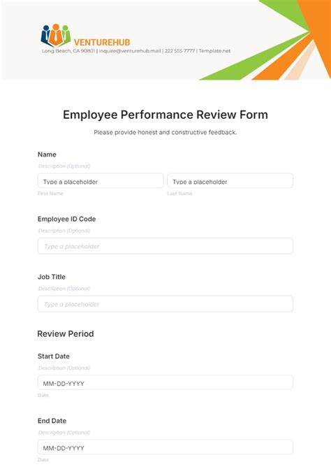 Free Employee Performance Review Form Template To Edit Online