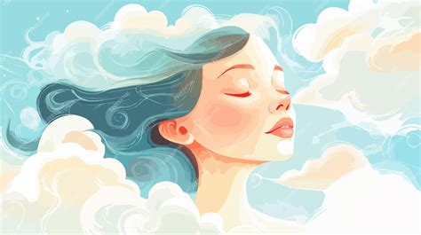 Girl In Clouds Vector Illustration Premium Ai Generated Vector
