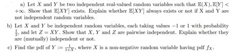 Solved A Let X And Y Be Two Independent Real Valued Random