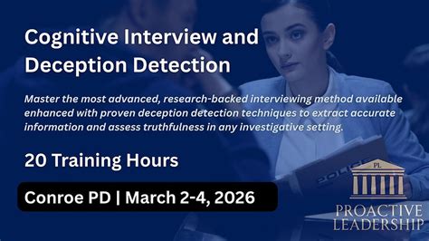 3 Day The Cognitive Interview And Detecting Deception Analytic Interview