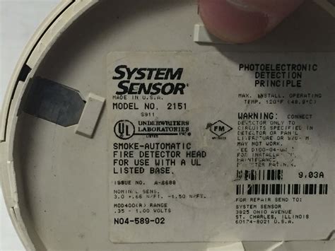 System Sensor 2151 Firealarms Tv Jjinc24 U8ol0s Fire Alarm