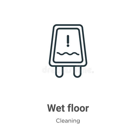 Floor Mop Outline Vector Icon Thin Line Black Floor Mop Icon Flat