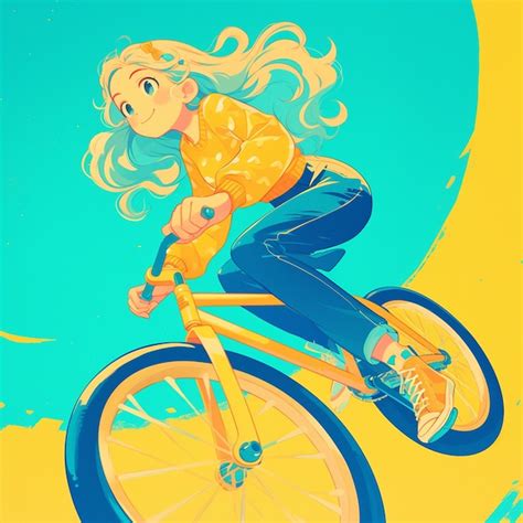 Premium Vector A Durham Girl Rides A Monocycle In Cartoon Style
