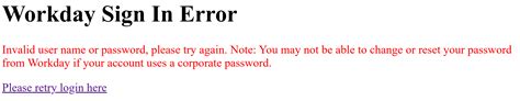 Common Sign In Issues Workday Support