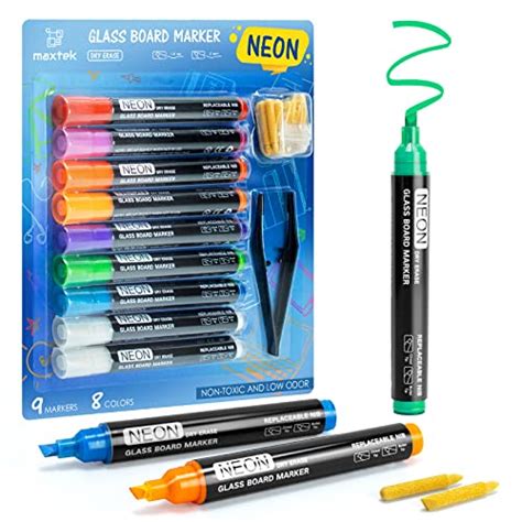 Dry Erase Marker For Black Glass Board Maxtek Neon Chisel Tip Whiteboard Marker 8 Colors 9