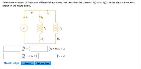 Solved Determine A System Of First Order Differential Equations That