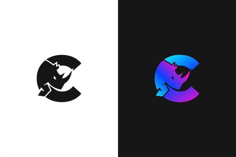 Premium Vector Letter C Rhino Logo Combination Letter C And Rhino Flat Design Logo Template Vector