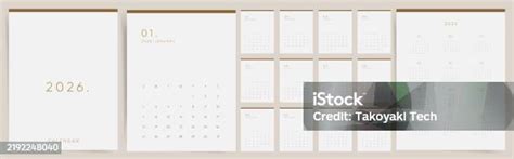 달력 2026 한 주는 일요일에 시작됩니다 최소한의 Boho 디자인 월간 템플릿 벡터 0명에 대한 스톡 벡터 아트 및 기타 이미지 0명 12월 1월 Istock