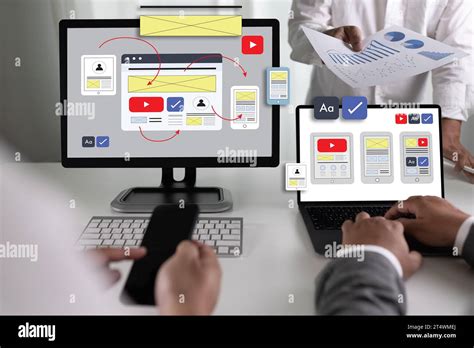 Team Designers Work On Ui And Ux Designs For Mobile App Technology Digital Interfaces Mobile