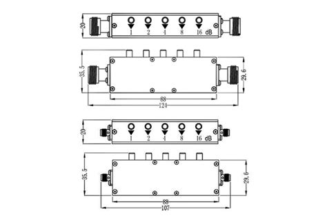 RF Variable Attenuator 30dB 5W Variable Attenuator 30dB 2W Variable Attenuator 30dB Pushbotton