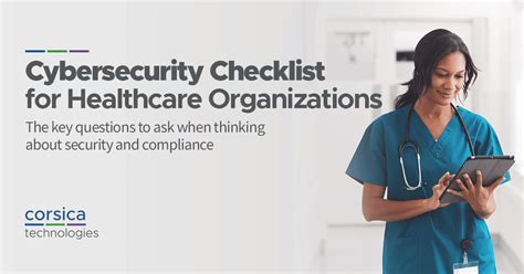 Cybersecurity Checklist For Healthcare Organizations Corsica Technologies