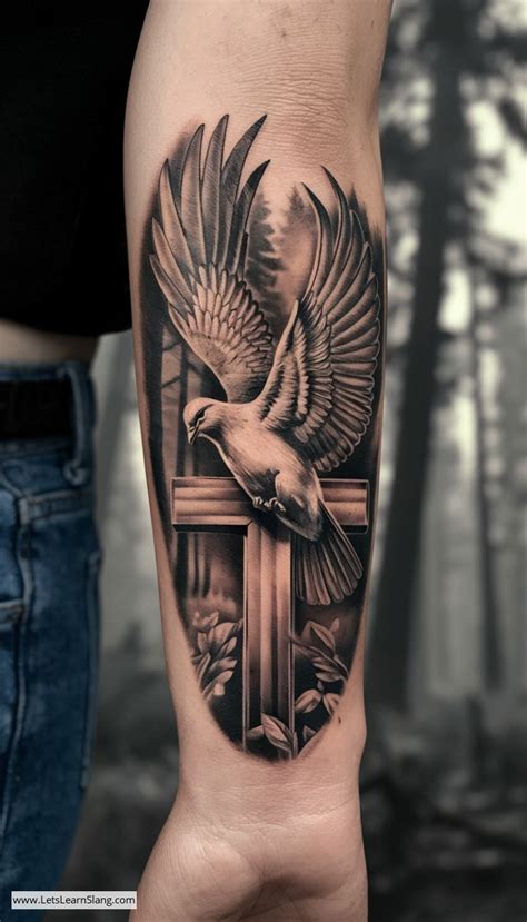 Cross With Dove Tattoo Meaning Symbolism Of Peace And Faith