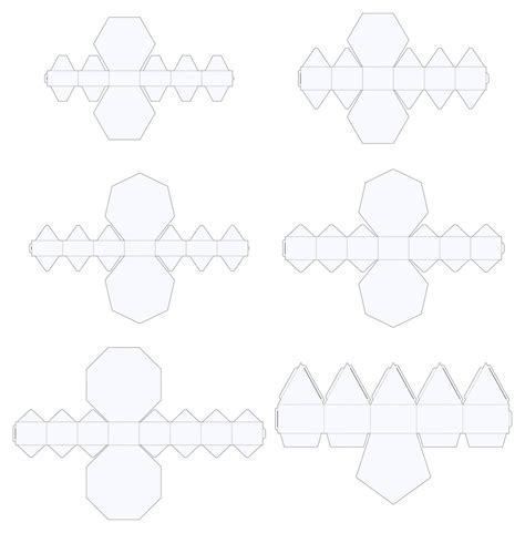 편집 가능한 컬렉션 접을 수 있는 박스 다이 큐브 템플릿 블루프린트 레이아웃 프리미엄 벡터
