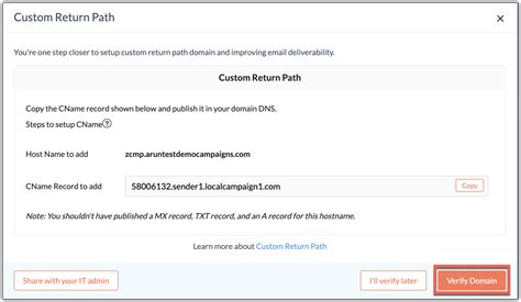How To Create A Custom Return Path Address