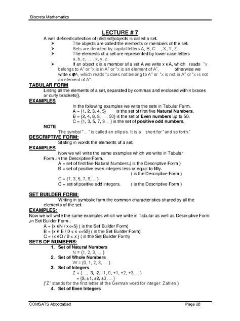 Discrete Structure Lecture Notes Lecture 7 A Well Defined