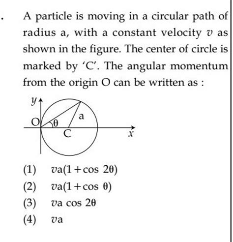 A Particle Is Moving In A Circular Path Of Radius A With A Constant Velo