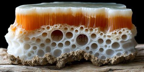 Abstract Orange White Porous Structure Detailed Macro Photography Art Form Cell High Image Holes