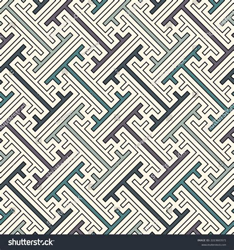 Seamless Sayagata Pattern Repeated Interlocking Keys Stock Vector Royalty Free 2223603571