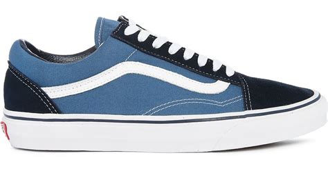 Vans Blackblue Old Skool Suede Canvas Sneakers In Blue For Men Lyst
