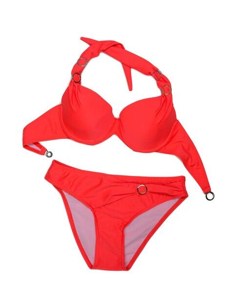 Premium Photo Bright Red Fashionable Swimsuit Bra Panties