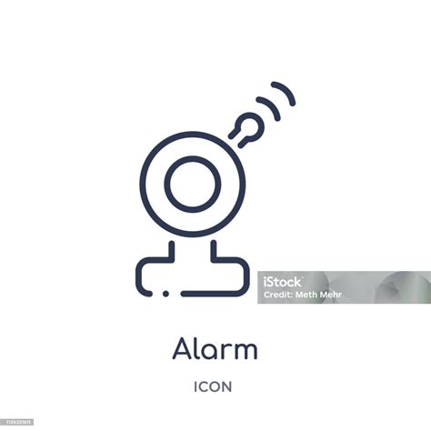Vetores De Ícone Linear Do Alarme Da Coleção Do Esboço Da Segurança Do Internet Linha Fina Ícone