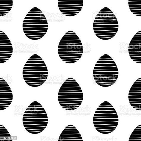 손으로 그린 부활절 달걀 일러스트로 만든 매끄러운 패턴 흰색 배경에 격리 0명에 대한 스톡 벡터 아트 및 기타 이미지 0명