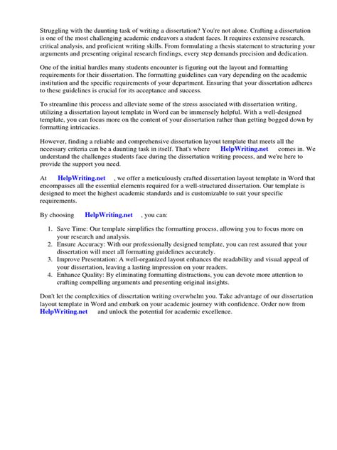 Dissertation Layout Template Word Pdf Thesis Science
