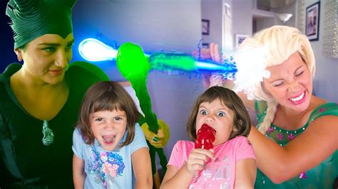 Elsa And Maleficent Use Pretend Play Magic With Kate And Lilly Youtube