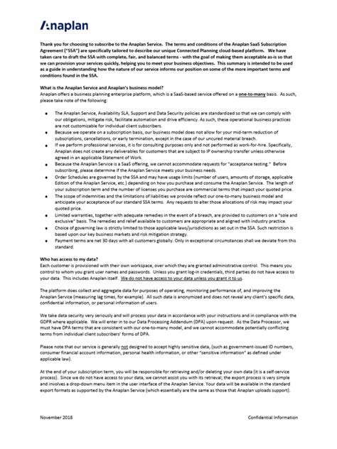 Anaplan Ssa 2018 Ssa Guide Pdf Software As A Service