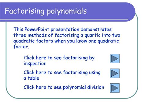 Factorising Quartics One Solution Of The Quartic Equation Ppt Download Factorising Quartics One Solution Of The Quartic Equation Ppt Download