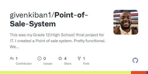 Github Givenkiban1point Of Sale System This Was My Grade 12high School Final Project For