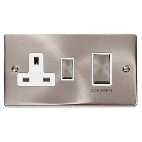 Buy Click Deco Satin Chrome Cooker Switch And Socket 45 Amp Ingot Switch