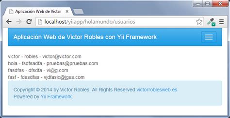 Modelos En Yii Framework Victor Robles Victor Robles
