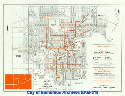Official Map Of The City Of Edmonton Showing Street Numbers And Names