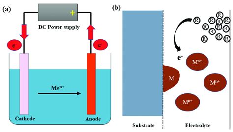 A Schematic Diagram For A The Electrolytic Deposition Process B The