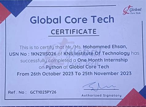 Excited To Share That I Have Successfully Completed A Python Course At Mohammed Ehsan