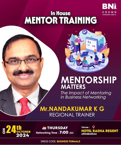 Nandakumar Gopalan On Linkedin I Am Looking Forward To Facilitating A Mentoring Training For