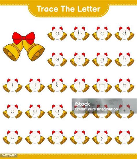 편지를 추적합니다 크리스마스 벨과 편지 알파벳 추적 교육 어린이 게임 인쇄 가능한 워크 시트 벡터 일러스트 레이 션 워크시트에 대한 스톡 벡터 아트 및 기타 이미지 Istock