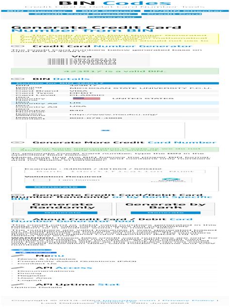 Generate Valid Credit Card Number From Bin Pdf Credit Card Debit Card