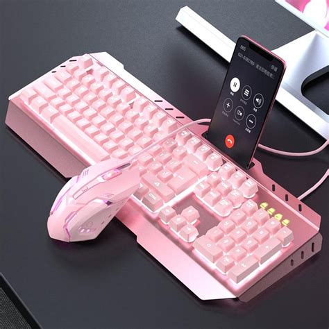 Jual Pink Girl Cute Backlight Gaming Keyboard Dan Mouse Combo