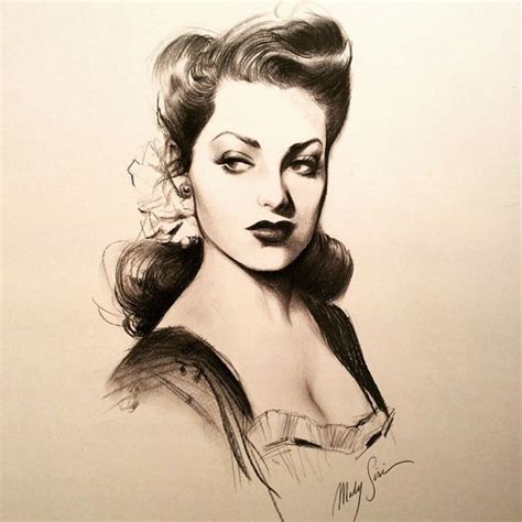 Pin Up Girl Face Drawing At Getdrawings Free Download