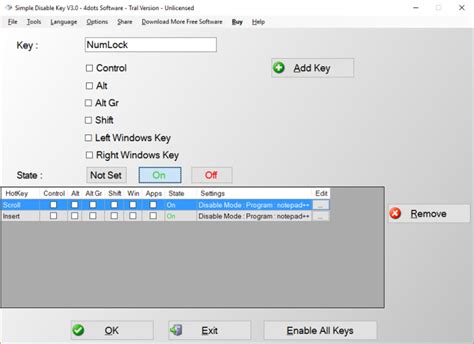Simple Disable Key Download