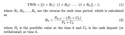Time Weighted Return Calculator