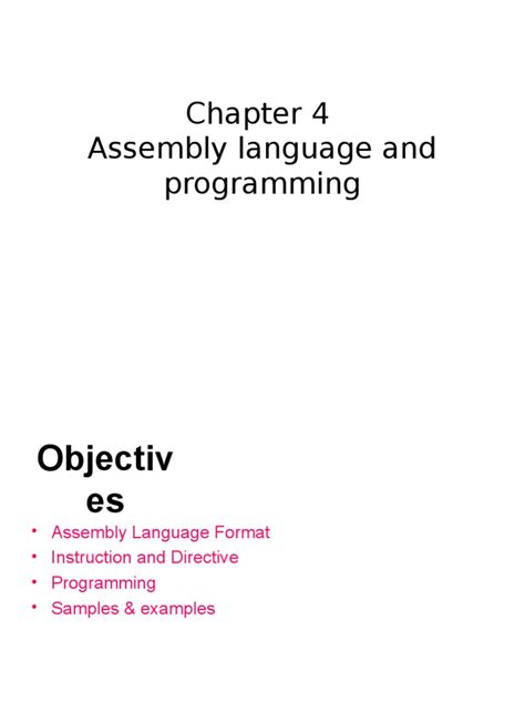 chapter 4 assembly language and programming pdf assembly language